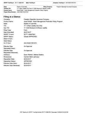 Fillable Online SERFF Tracking #: SCTT-130907561 Fax Email Print ...