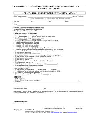 Fillable Online MANAGEMENT CORPORATION STRATA TITLE PLAN NO. 1113 ...
