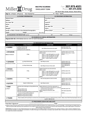 Fillable Online Multiple Sclerosis - Miller Drug Fax Email Print - pdfFiller
