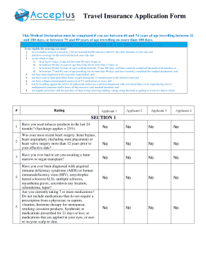 Fillable Online Travel Insurance Application Form - TravelInsure.ca Fax ...