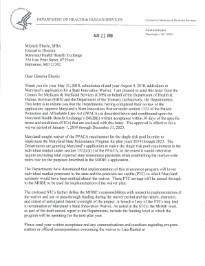 Fillable Online Maryland Approval Letter and STCs - CMS.gov Fax Email ...