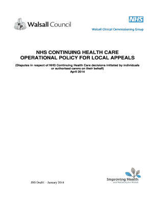 Fillable Online nhs continuing health care operational policy for local ...