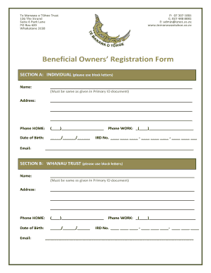 Fillable Online 2015 Beneficial Owners Registration Form Fax Email ...