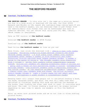 Fillable Online The Bedford Reader. The Bedford Reader Fax Email Print ...