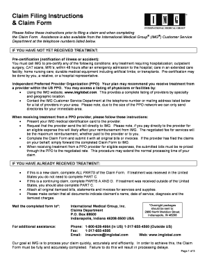 Fillable Online Claim Filing Instructions & Claim Form Fax Email Print - pdfFiller