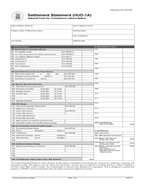 Fillable Online 23 Printable Hud 1 Template Forms - Fillable Samples in ...
