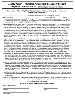 Fillable Online campuslife wustl Liability Waiver Inflatables ...