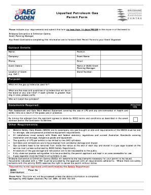 Fillable Online Liquefied Petroleum Gas Permit Form - Brisbane ...