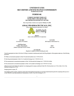 Fillable Online AMAG PHARMACEUTICALS, INC Fax Email Print - pdfFiller