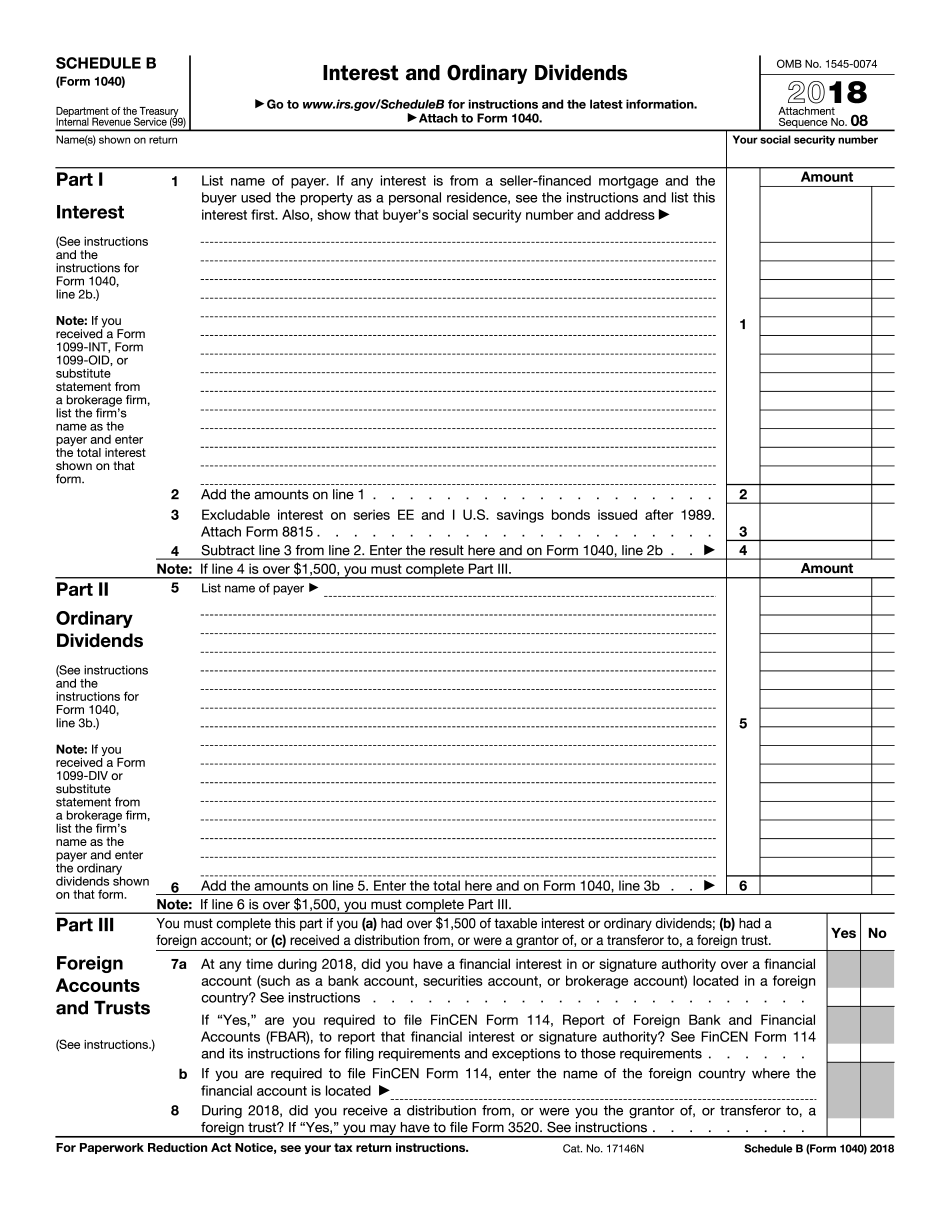 Printable Schedule B