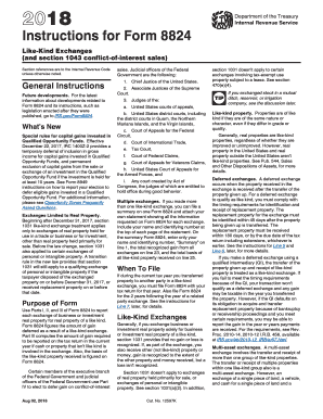 Fillable Online 2018 Instructions for Form 8824. Instructions for Form ...