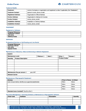 Fillable Online Order Form - cvd.plc.uk Fax Email Print - pdfFiller