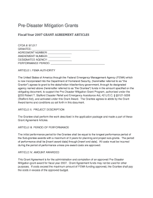 Fillable Online Pre-Disaster Mitigation Grants - FEMA Fax Email Print ...