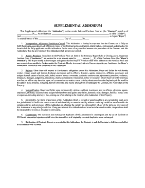 Fillable Online This Supplemental Addendum (the Addendum) to that ...