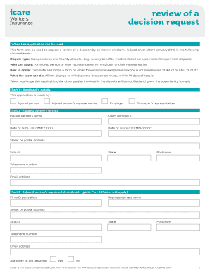 Fillable Online Review of a decision request Fax Email Print - pdfFiller