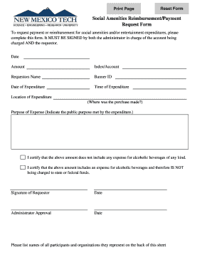 Fillable Online Social Amenities Form.xls Fax Email Print - pdfFiller