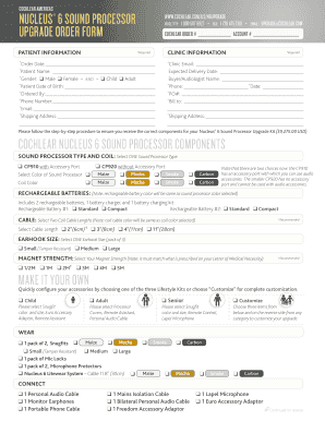 Fillable Online NUCLEUS 6 SOUND PROCESSOR Fax Email Print - pdfFiller