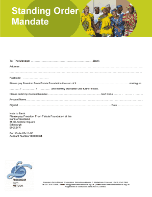 Fillable Online Standing Order Mandate and GA Declaration Fax Email ...