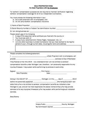 Fillable Online SOLE PROPRIETOR FORM Fax Email Print - pdfFiller