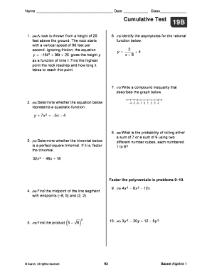 Cumulative Test - Fill Online, Printable, Fillable, Blank | pdfFiller