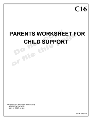 Fillable Online C16-Child Support Worksheet Fax Email Print - pdfFiller