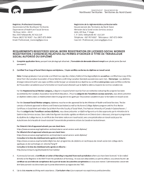Fillable Online requirements registered social work registration or ...