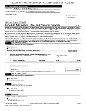 Fillable Online Official Form 206A/B - ncpathinktank.org Fax Email ...