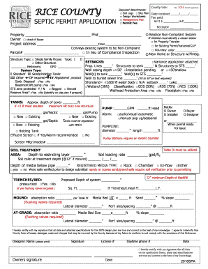 Fillable Online Septic Permit Application - Rice County Fax Email Print ...