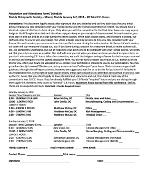 Fillable Online Attestation and Attendance Form/ Schedule Florida ...