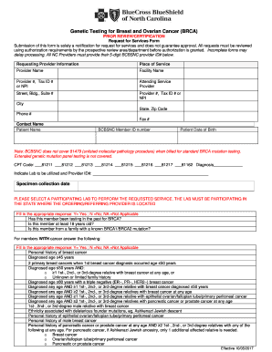 Fillable Online Genetic Testing for Breast and Ovarian Cancer (BRCA ...