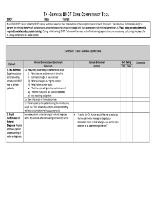 Fillable Online TRI-SERVICE BHCF CORE COMPETENCY TOOL Fax Email Print ...