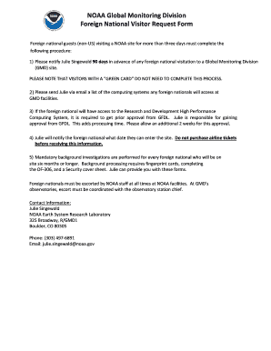 Fillable Online NOAA Global Monitoring Division Foreign National ...