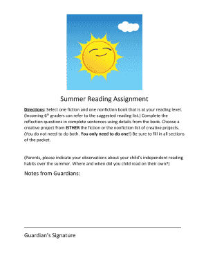 Fillable Online Summer Reading Assignment - Mott Hall II Fax Email ...