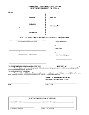 Fillable Online BTXN 097 - Writ of Execution Fax Email Print - pdfFiller