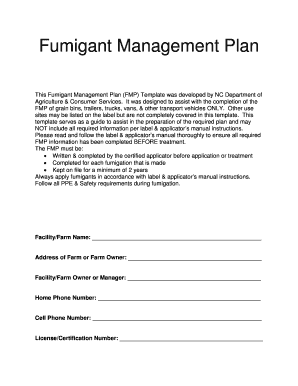 Fillable Online Fumigant Management Plan Fax Email Print - pdfFiller