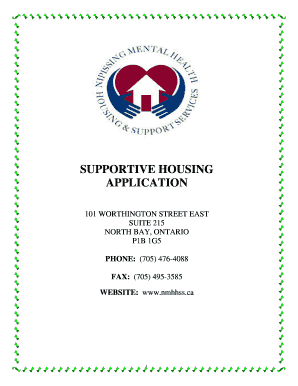 Fillable Online supportive housing application - Nipissing Mental ...