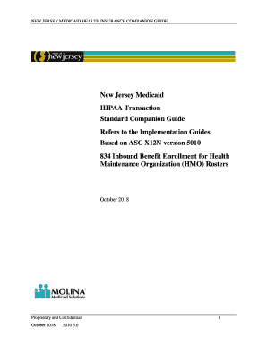 Fillable Online New Jersey Medicaid HIPAA Transaction Standard ...