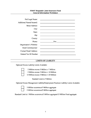 Fillable Online General Information Worksheet Fax Email Print - pdfFiller