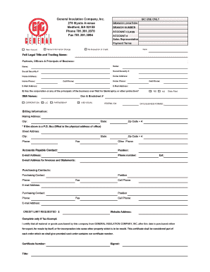 Fillable Online General Insulation Company, Inc Fax Email Print - pdfFiller