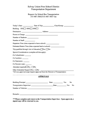 Fillable Online Request for School Bus Transportation Fax Email Print ...