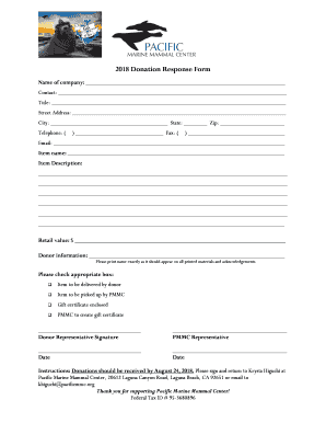 Fillable Online 2018 Donation Response Form Fax Email Print - pdfFiller