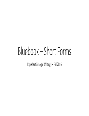 Fillable Online BluebookShort Forms Fax Email Print - pdfFiller