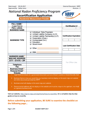 Fillable Online National Radon Proficiency Program - AARST-NRPP Fax ...