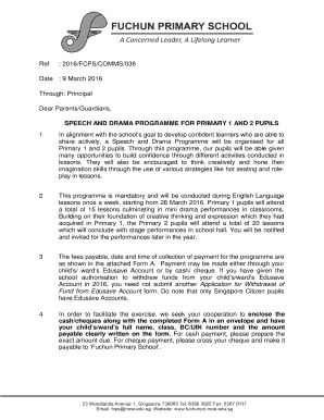 Fillable Online fuchunpri moe edu Principal Dear Parents/Guardians ...