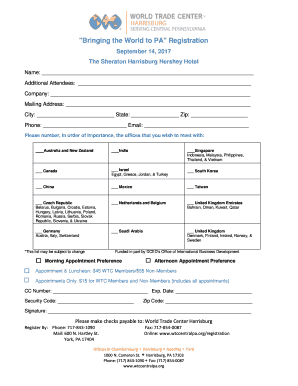 Fillable Online register wtccentralpa "Bringing the World to PA ...