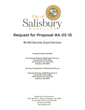 Fillable Online Request for Proposal #A-03-18. Re-Bid Security Guard ...