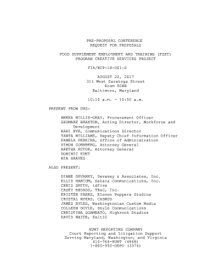 Fillable Online dhr maryland PRE-PROPOSAL CONFERENCE REQUEST FOR ...