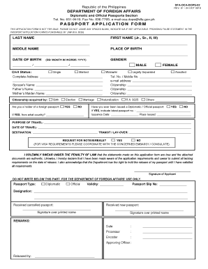 Fillable Online Diplomatic and Official Passports Section Fax Email Print - pdfFiller