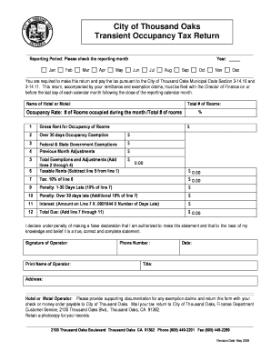 Fillable Online TOT Tax Return Form.dot Fax Email Print - pdfFiller