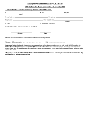 Fillable Online KOLEJ UNIVERSITI TUNKU ABDUL RAHMAN TAR UC ... - Tarc ...